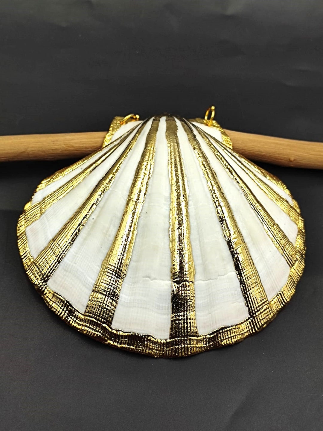 Real Scallop Seashell 18k Gold Fill Electroplated Pendant Irish Baking ...