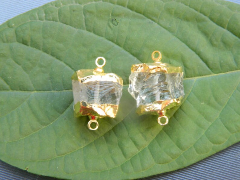 Natural Crystal Connector Gold Electroplated Gemstone - Etsy