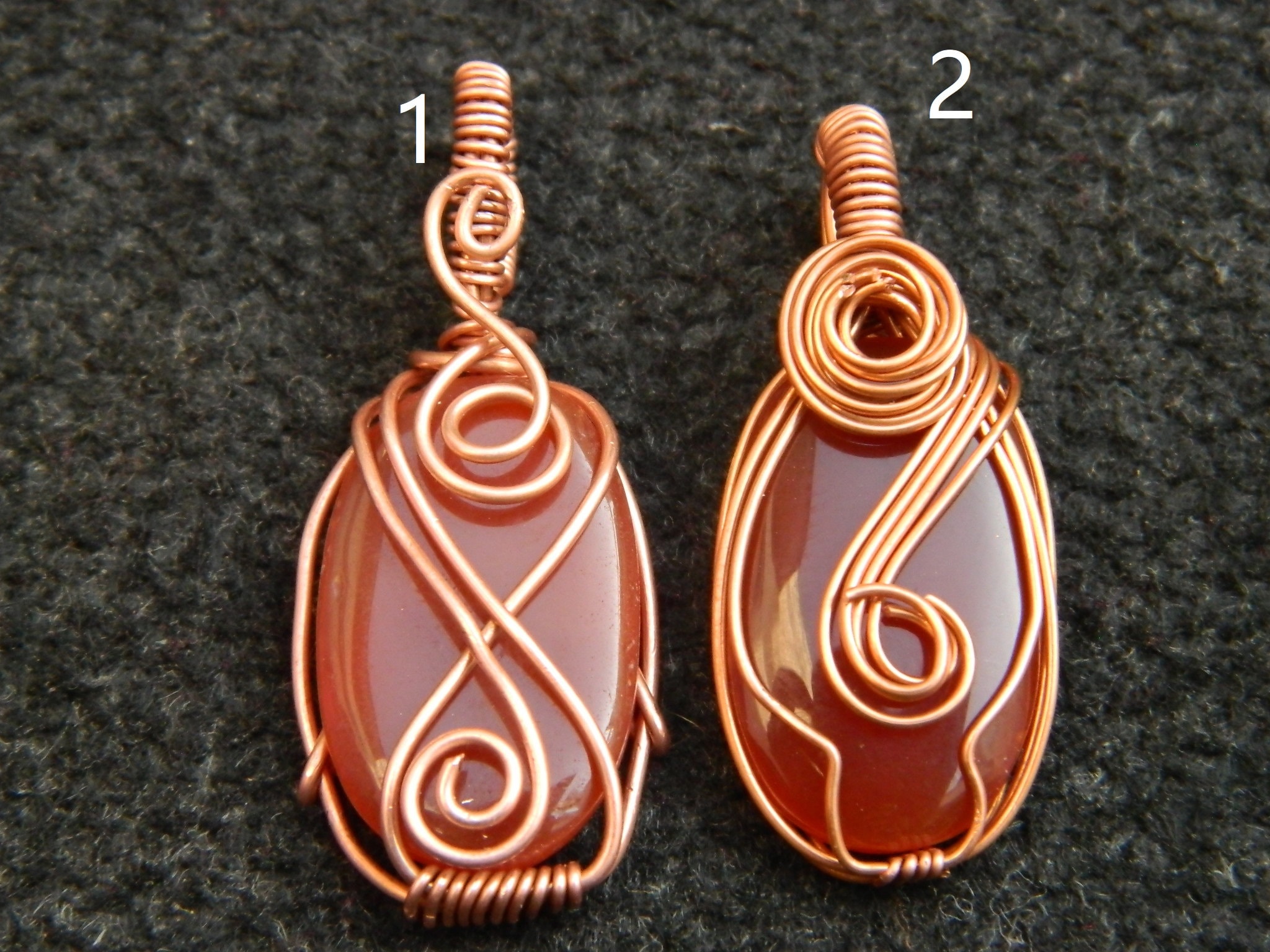 Natural Carnelian Wire Wrapped Pendant Copper Wire Filigree | Etsy