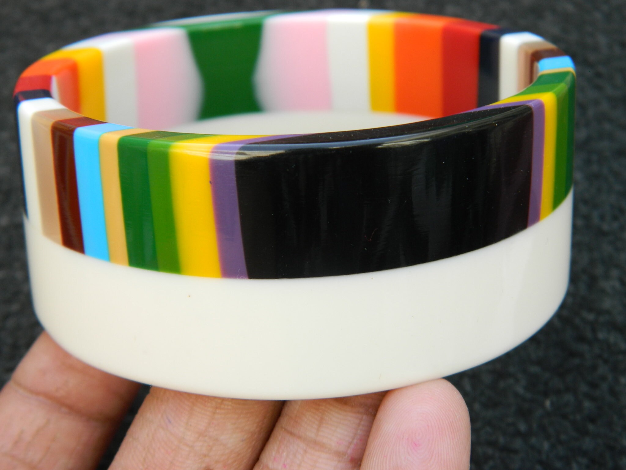 Color Full Resin Bangle Bracelet Stacking Bohemian Unique - Etsy