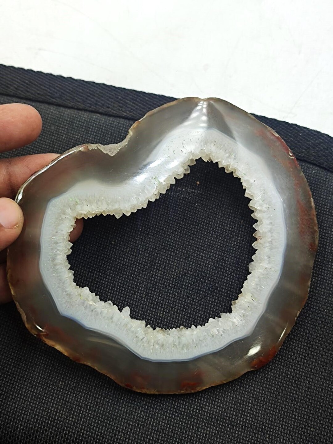 Natural Geode Druzy Agate Slice Large Heart Slice Loose Gesmtone ...