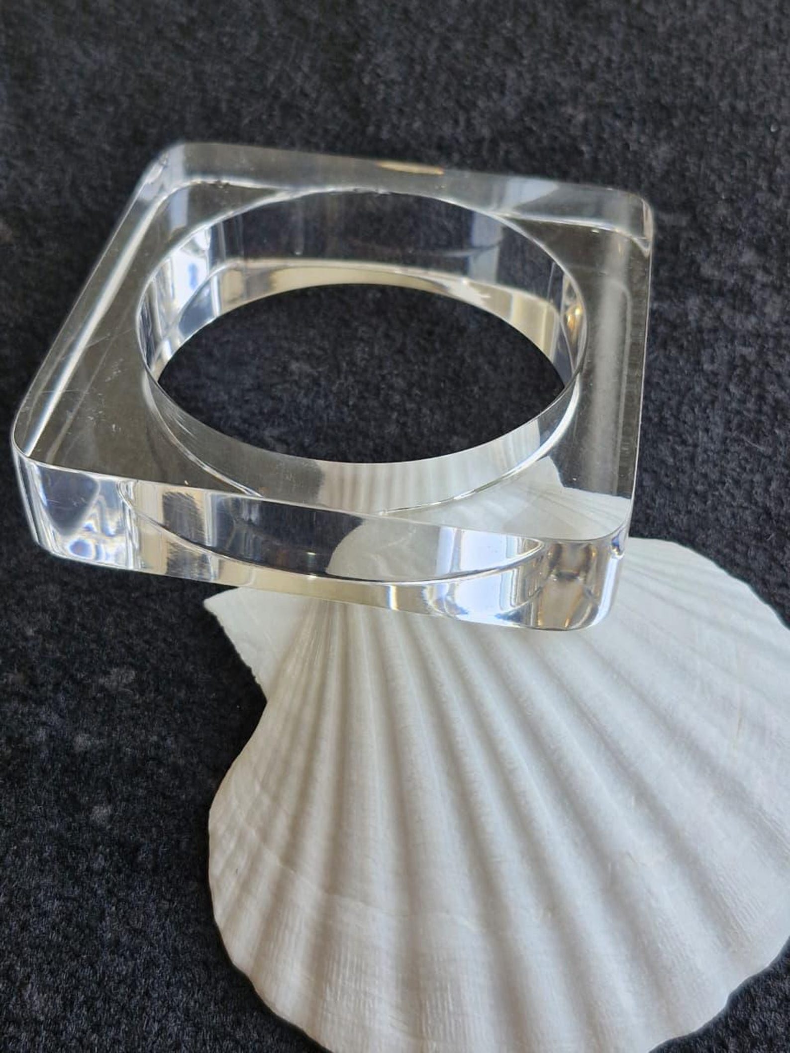 Clear Resin Square Bangle, Handmade Lucite Acrylic Bracelet - Etsy