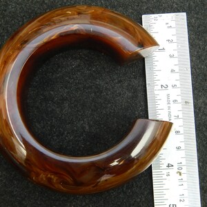 Resin Cuff Bracelet Large Agate Brown Color Resin Bangle - Etsy