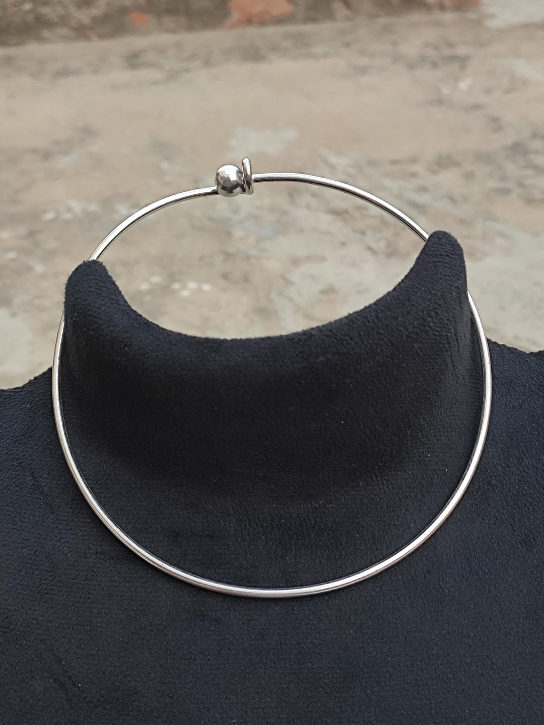 Silver Wire Choker Silver Plated Brass Choker Necklace Blank Neck Wire ...