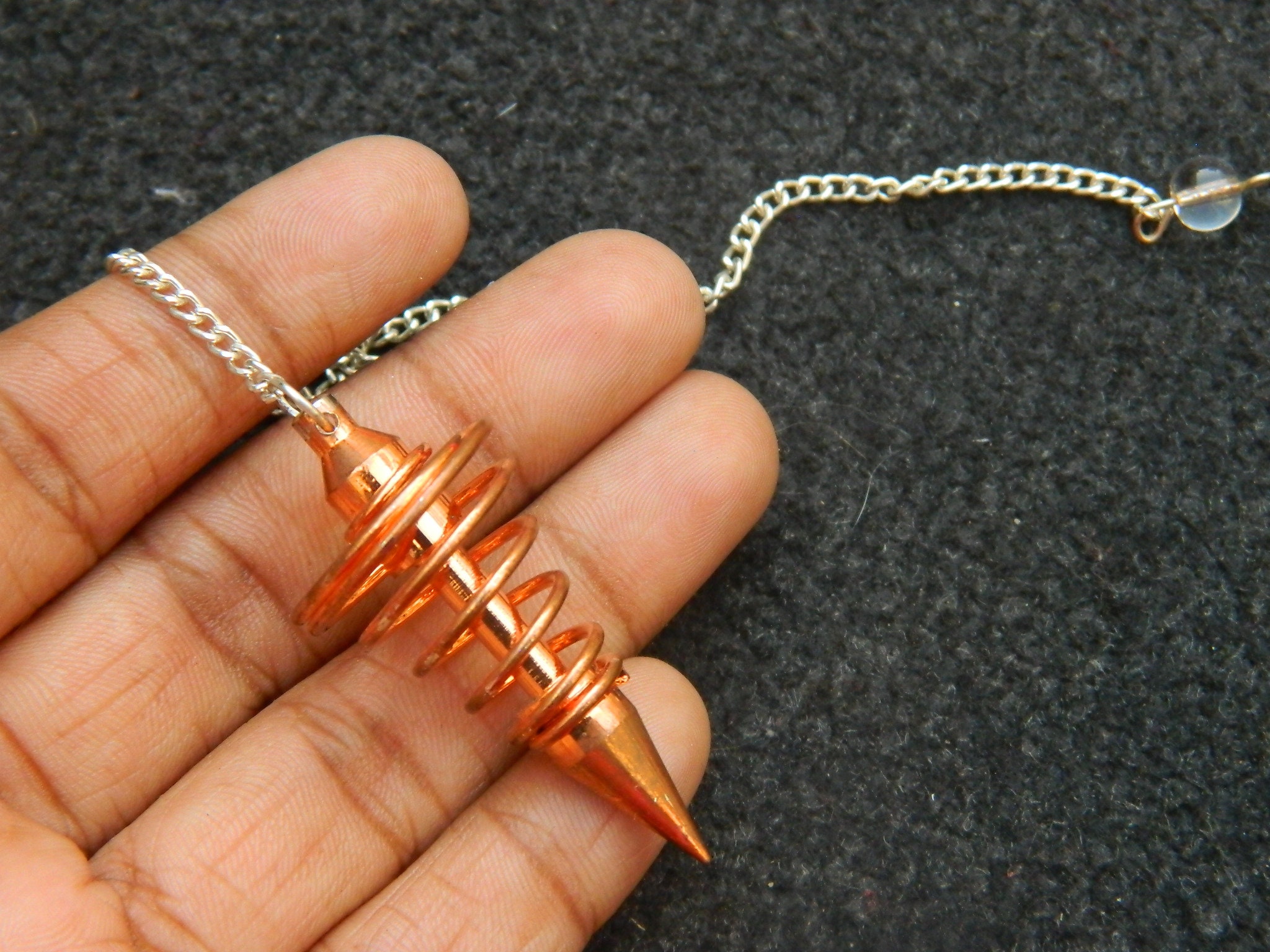 Gold and Copper Spiral Coil Point Pendulum Spiral Pendulum | Etsy