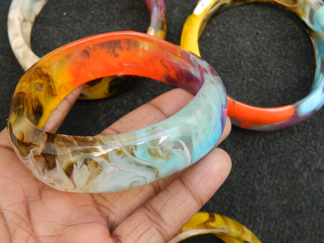 Resin Jewelry Colorfull Resin Bangle Stacking Bracelet - Etsy