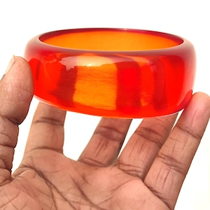 Handcrafted Multi Color Resin Bangle, Retro Wide Bracelet, Party ...