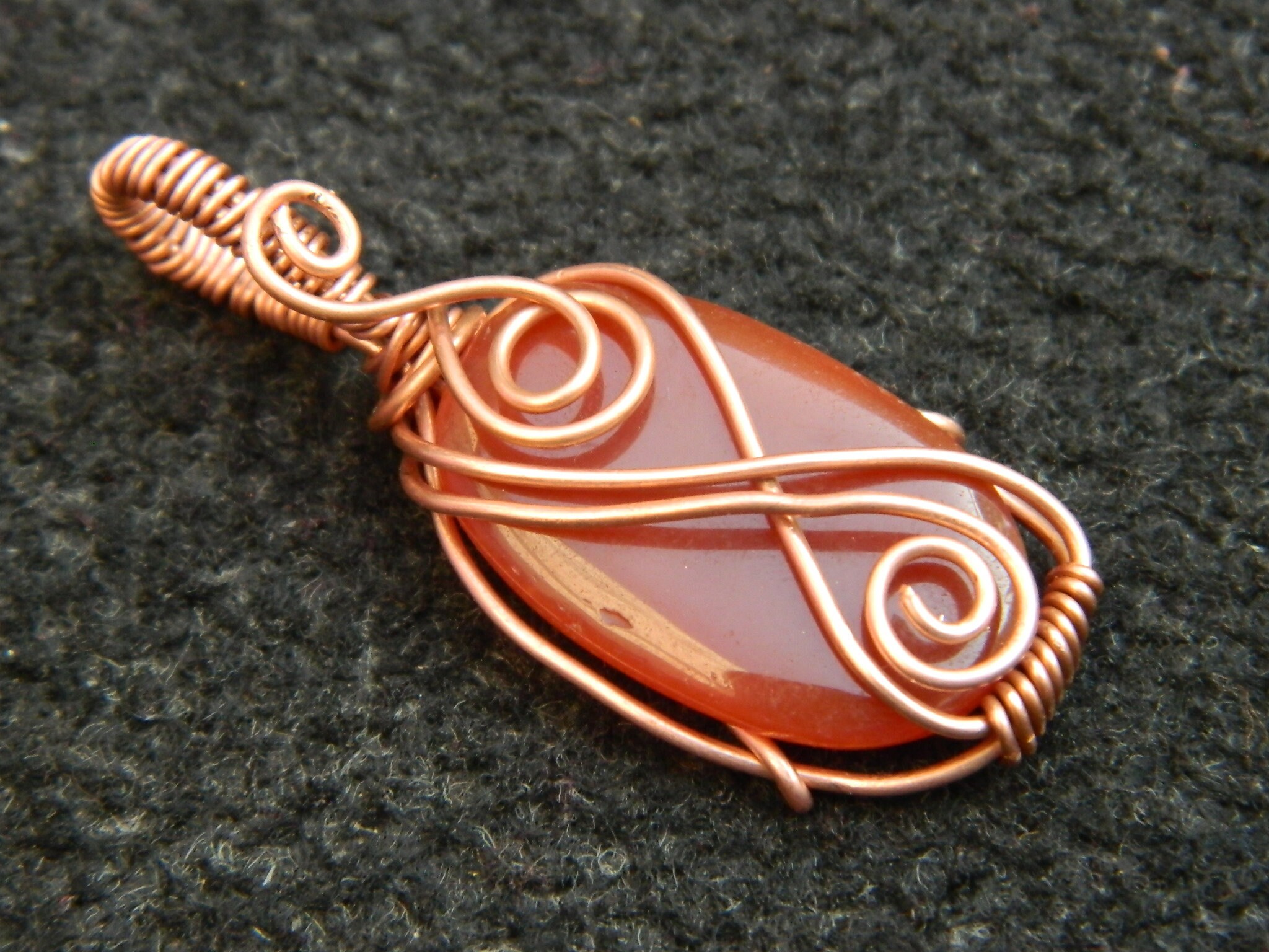 Natural Carnelian Wire Wrapped Pendant Copper Wire Filigree | Etsy