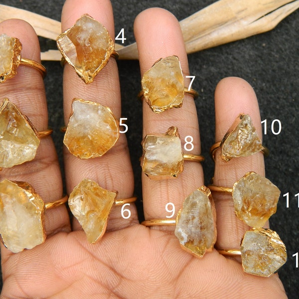 Raw Gemstone Ring - Etsy