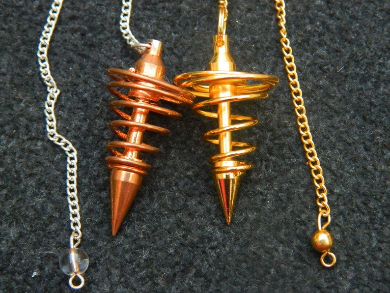 Gold and Copper Spiral Coil Point Pendulum Spiral Pendulum - Etsy