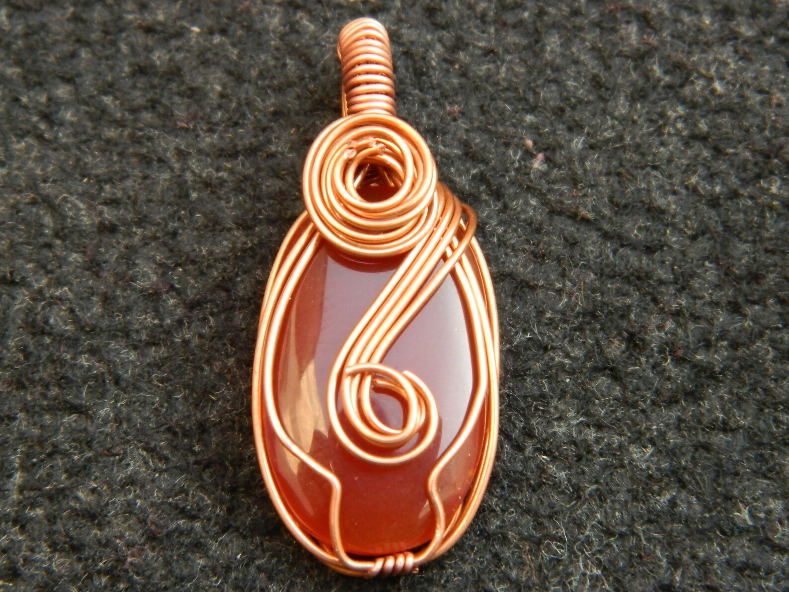 Natural Carnelian Wire Wrapped Pendant Copper Wire Filigree - Etsy
