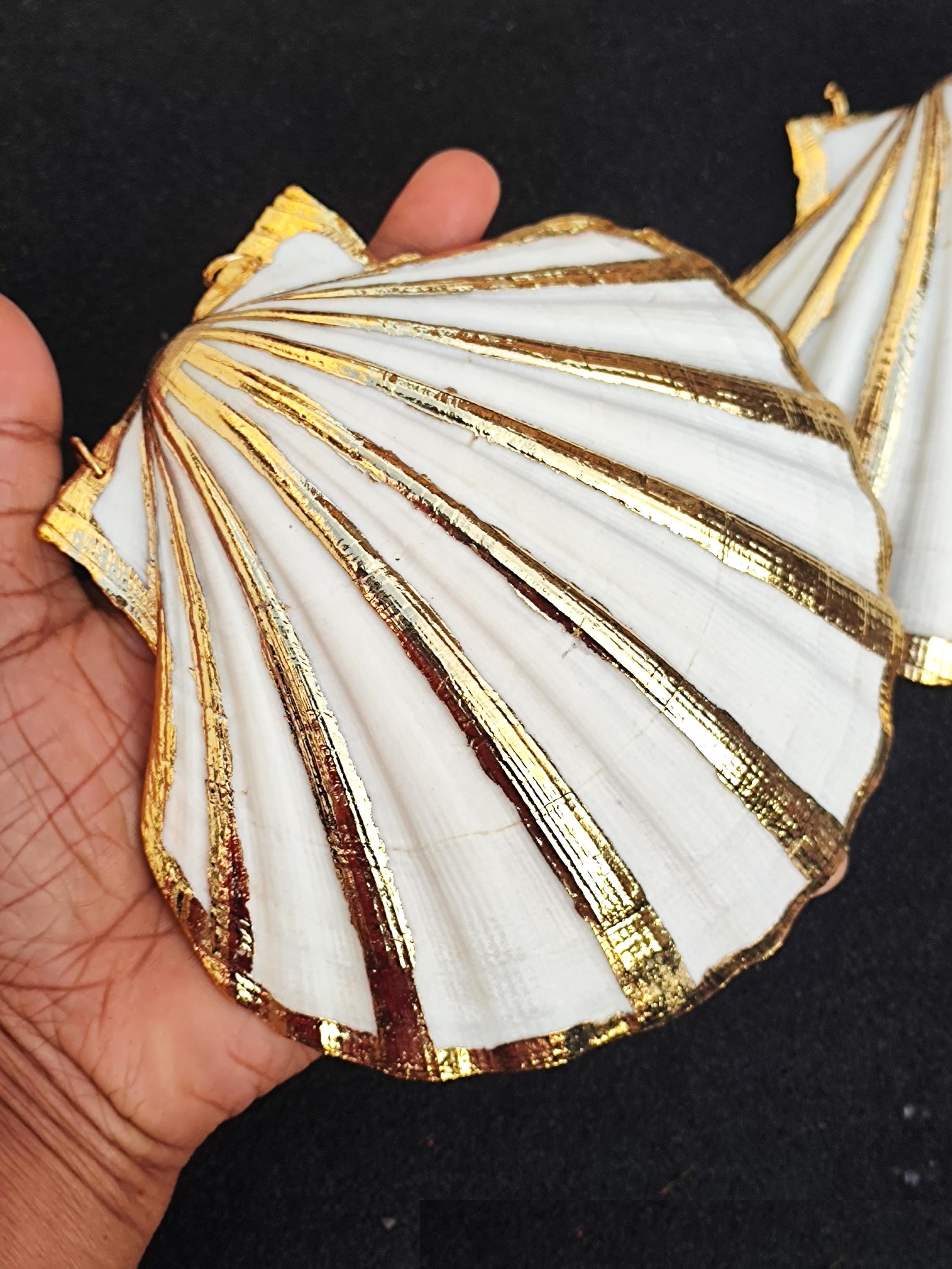 18k Gold Fill Scallop Seashell Pendant, Irish Baking Shell (5.2-5.6 ...