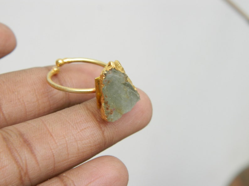 Natural Aquamarine Raw Rough Stone Adjustable Rings Genuine - Etsy