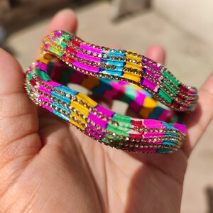 Multi Color Lakh Bangles Lac Bangles Designer Jaipuriya Lakh Bangles ...