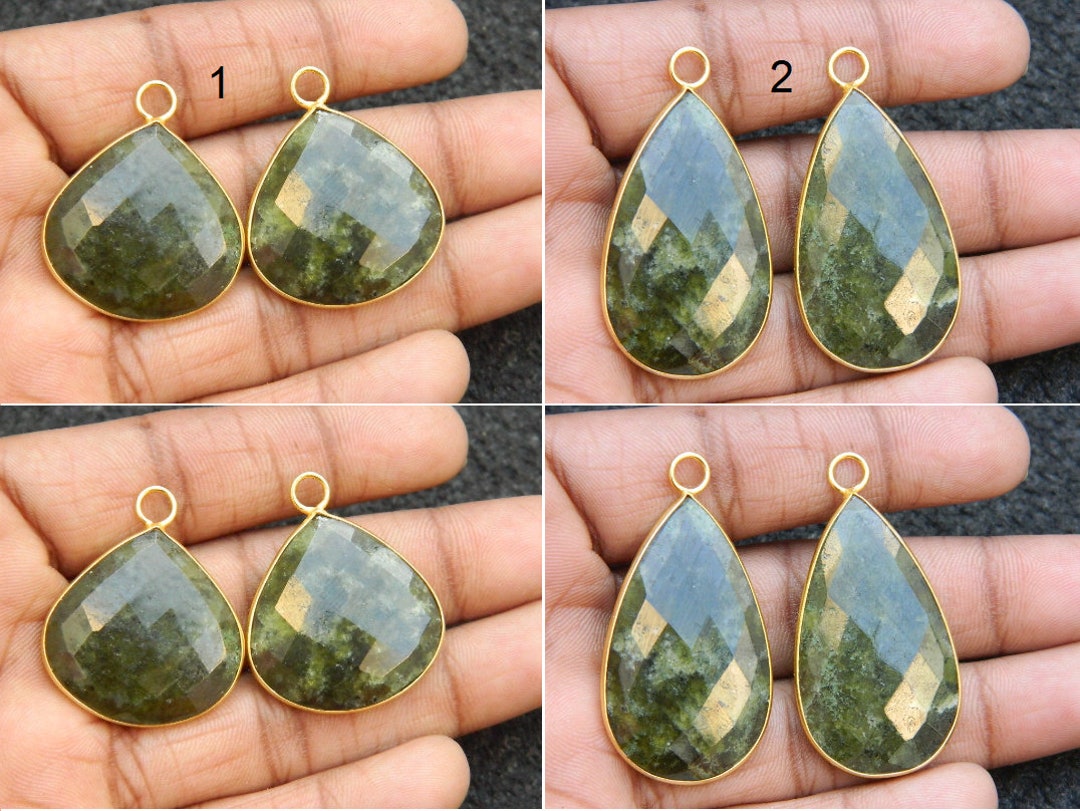 Vessonite Vesuvianite Connector Pendant Natural Gemstone Heart Shape ...