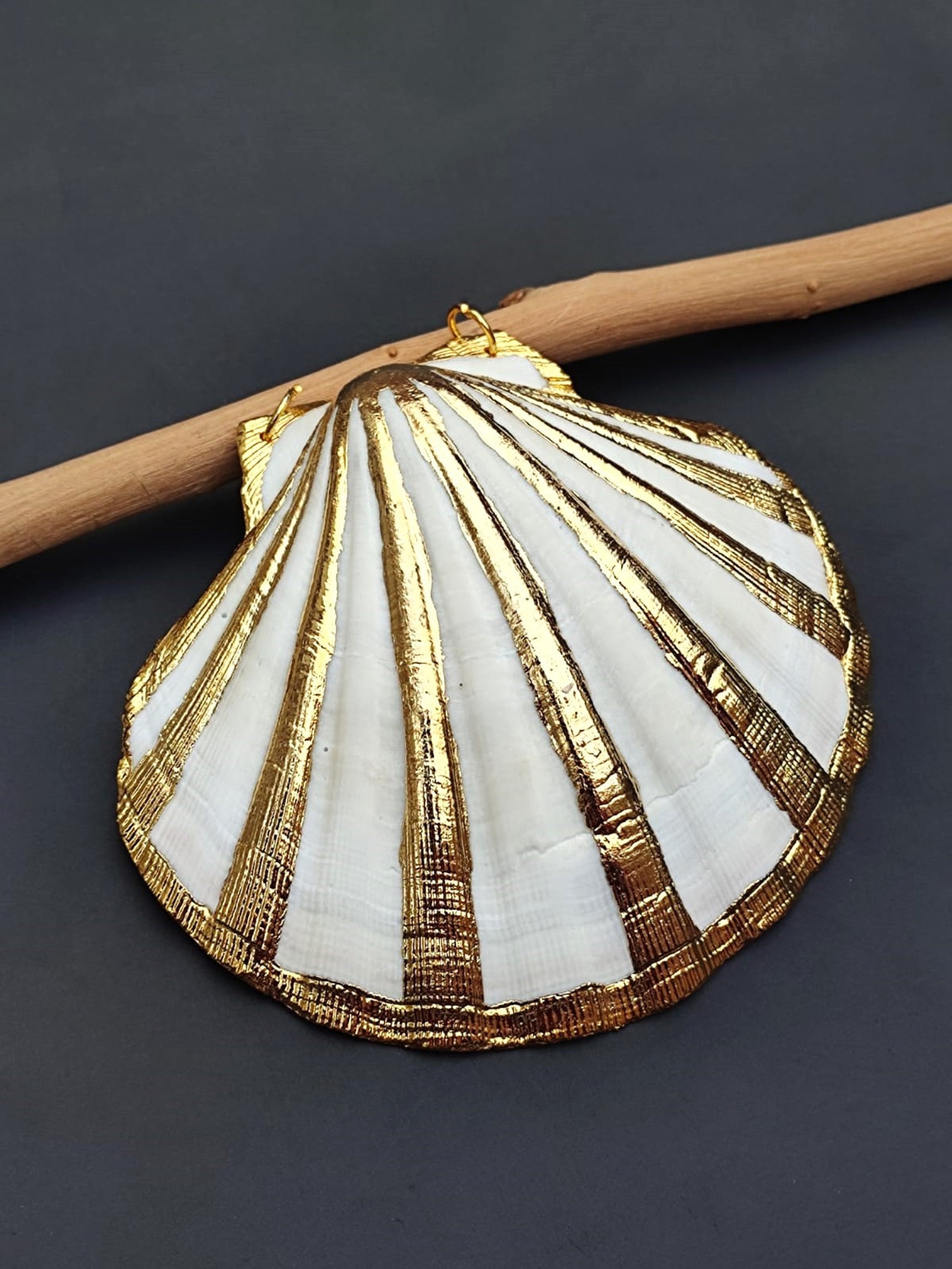 Gold Fill Scallop Shell Pendant, Irish Baking Shell Decor (4" Wide) - Etsy