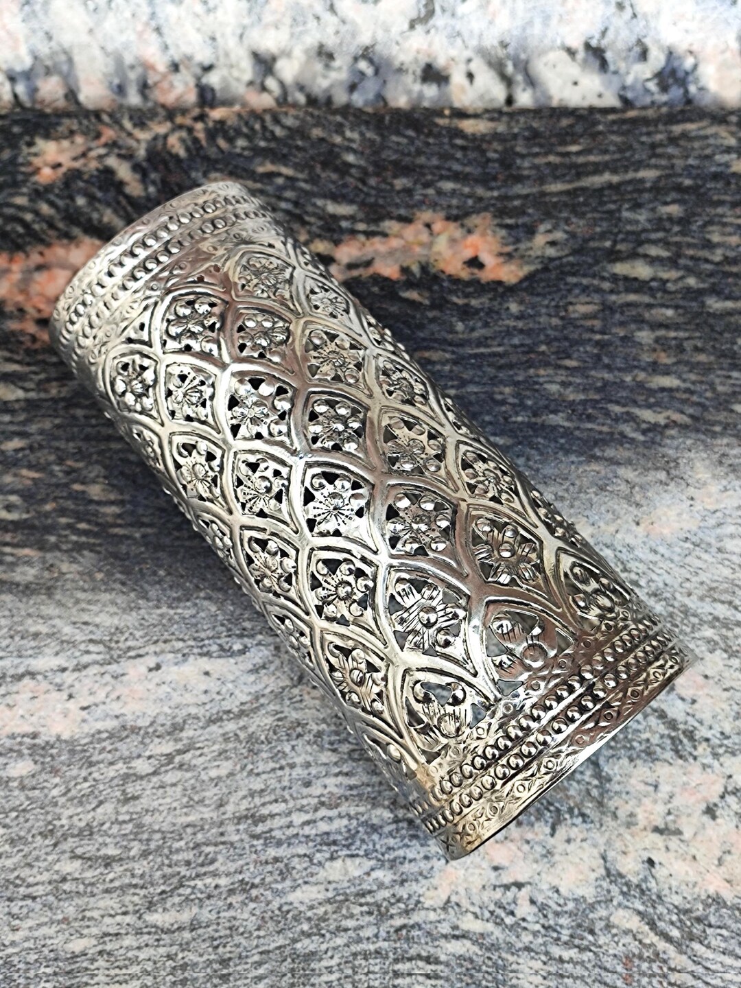 Extra Long Brass Cuff Bangle Bracelet Oxidized Silver Brass Vintage ...