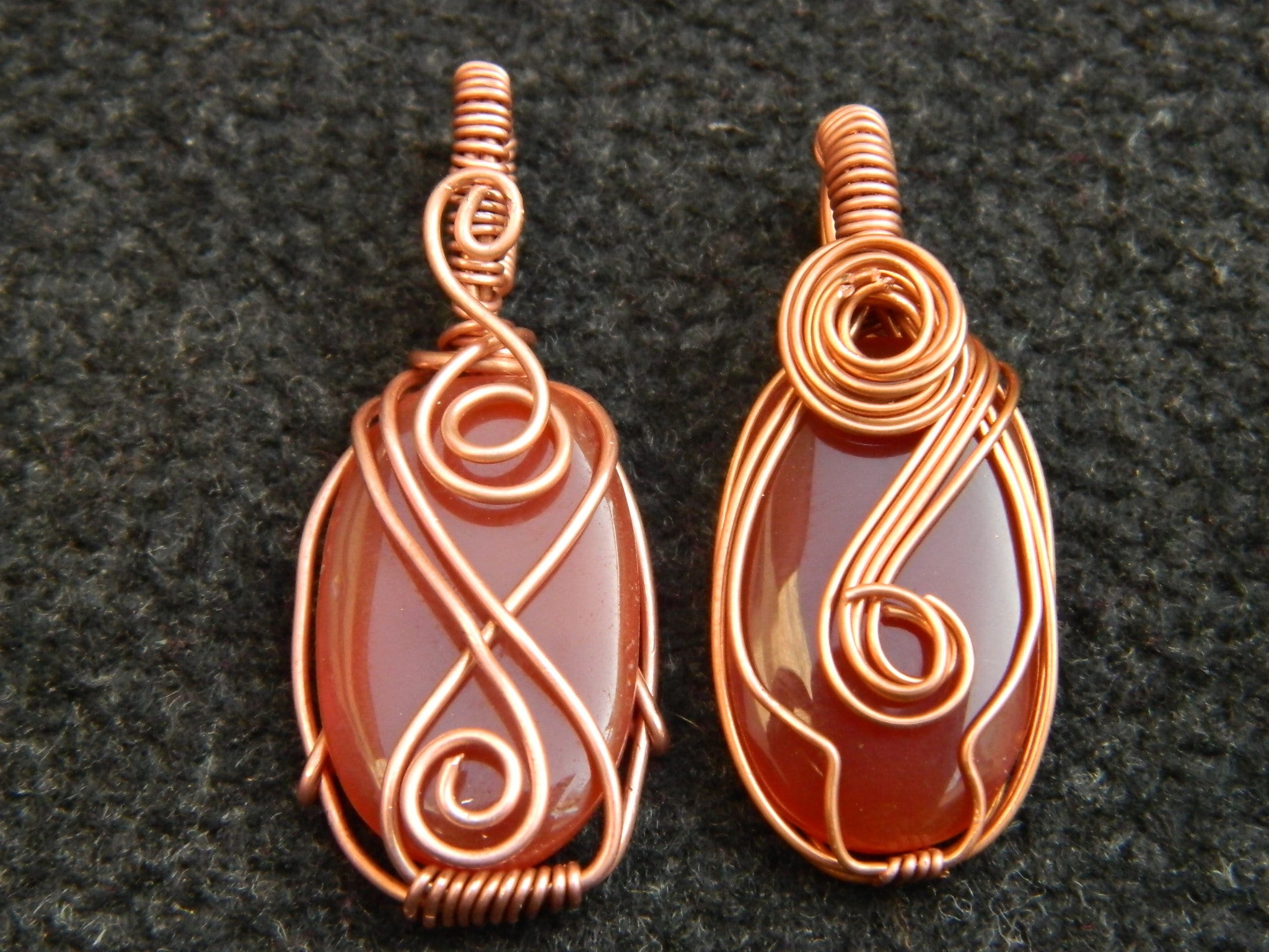 Natural Carnelian Wire Wrapped Pendant Copper Wire Filigree | Etsy
