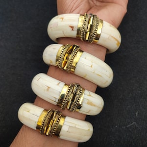 Horn Bone Jewelry Ethically Sourced Buffalo Bone Wide Bangle Bracelet ...