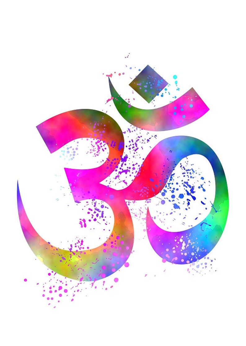 Om Symbol Yoga Art (401) Yoga Art Print, Yoga Artwork, Watercolor ...