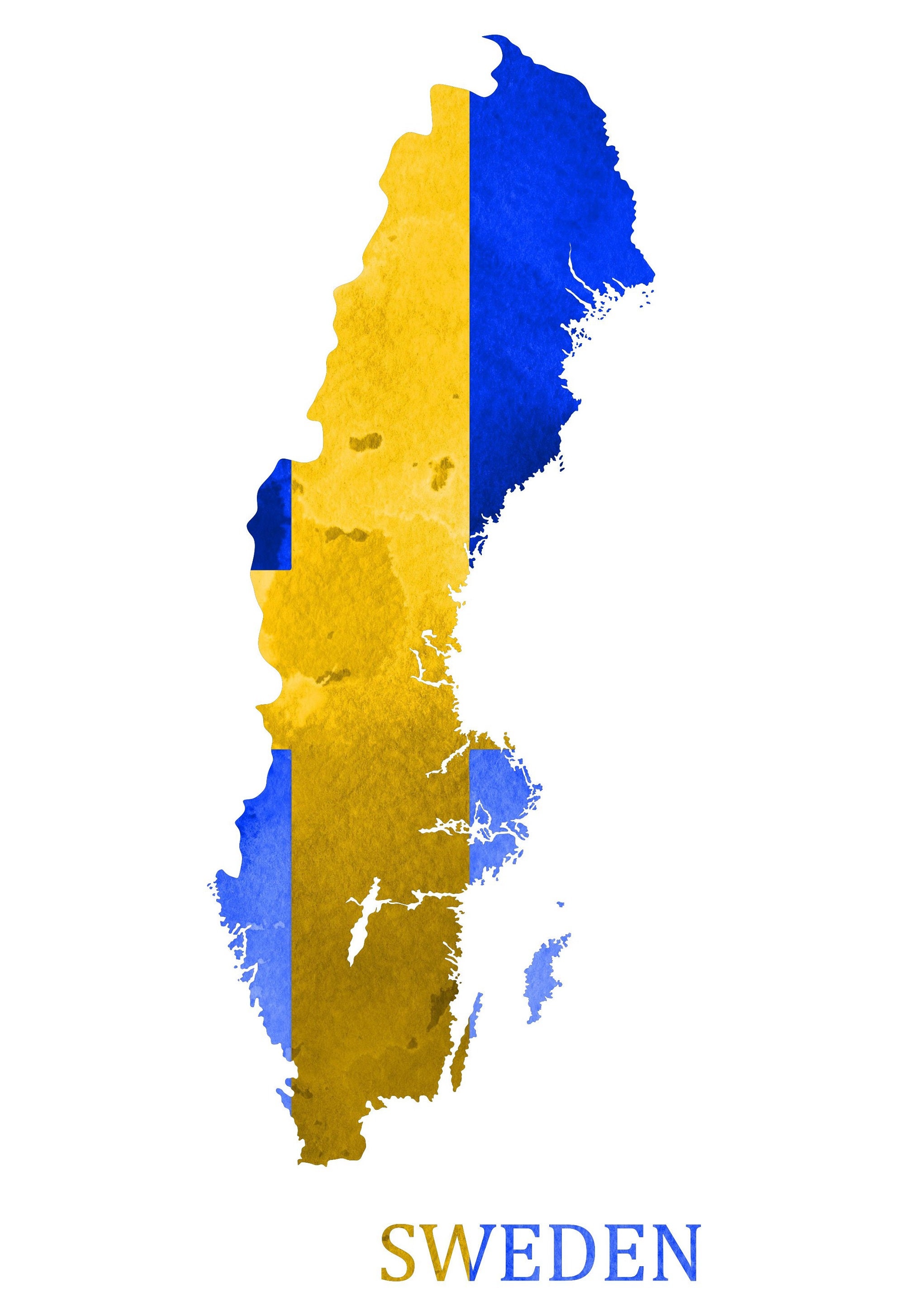 Sweden Watercolor Flag Map Art Print 179 Europe Art Print - Etsy