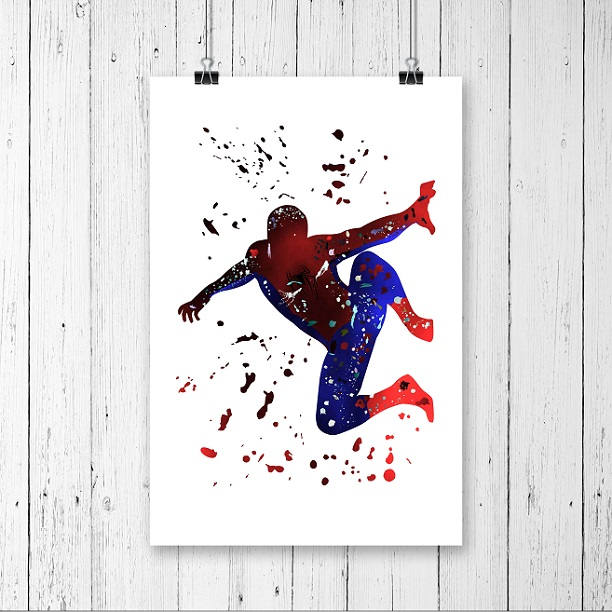 Spider-man Watercolor Art Print S002 Disney Marvel | Etsy