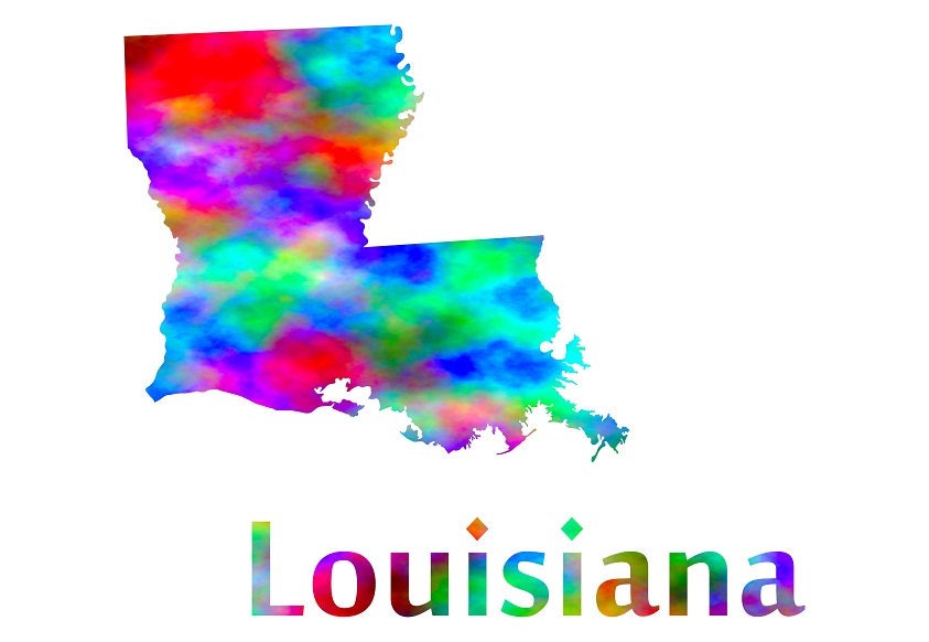 Louisiana State Map Watercolor Art Print 080 - Etsy