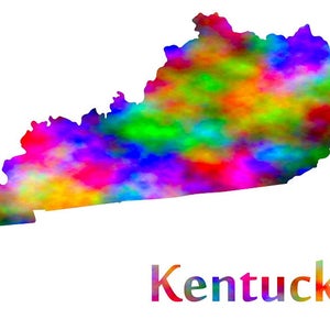Kentucky State Map Watercolor Art Print (079) - Etsy