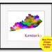 Kentucky State Map Watercolor Art Print (079) - Etsy