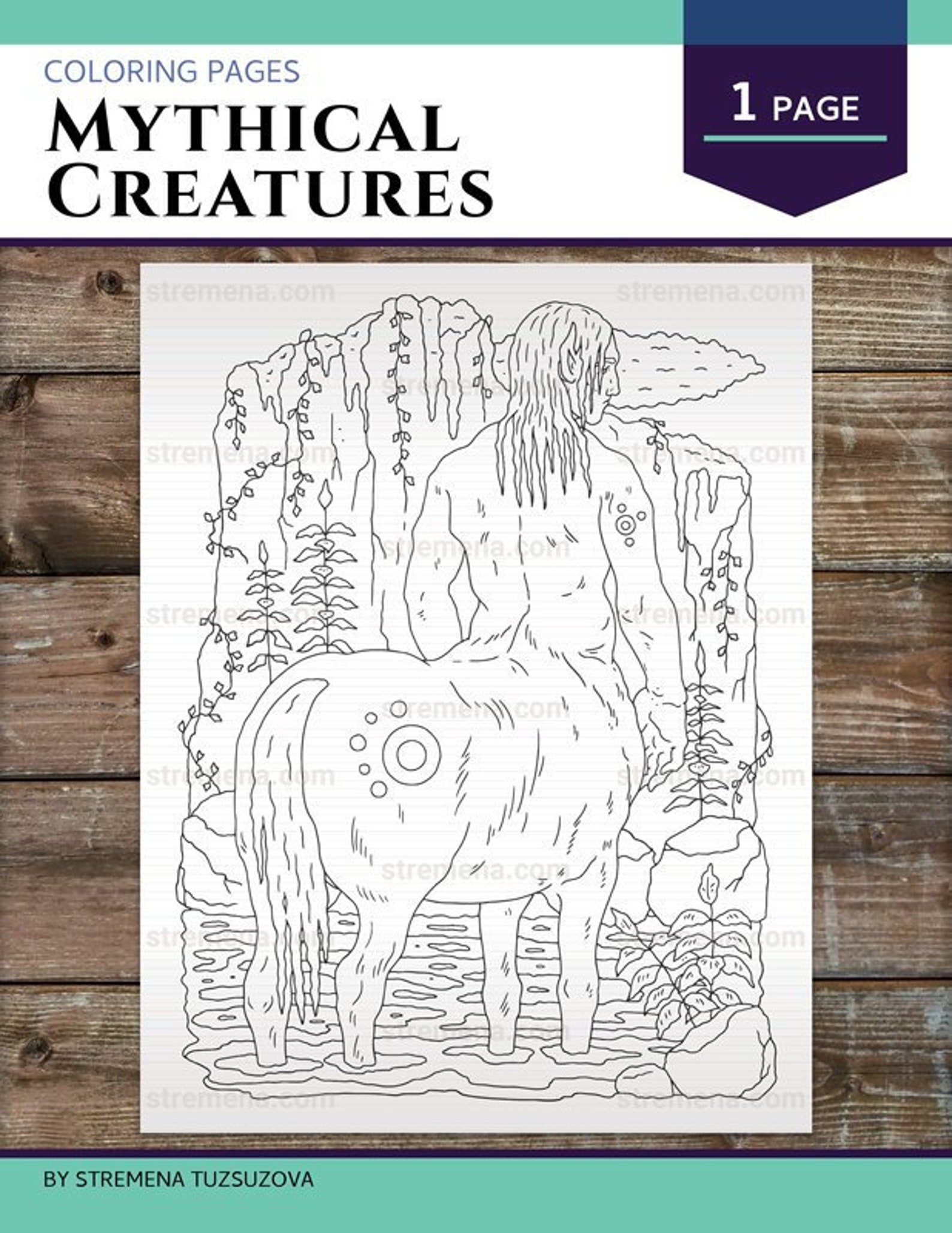 Printable Adult Coloring Page: Mythical Centaur - Etsy