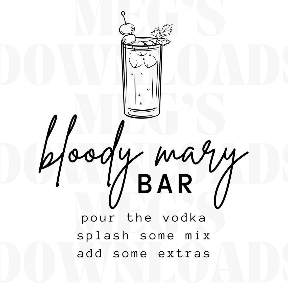 Digital Download | Bloody Mary Bar Sign | Bridal Shower | Wedding ...