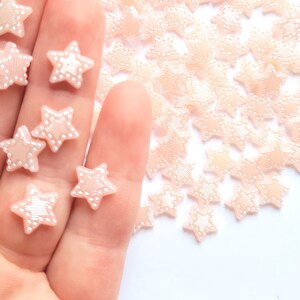 50/100 Pcs Pastel Pink Star Cabochons, 10mm Star Cabochon , Decoden ...