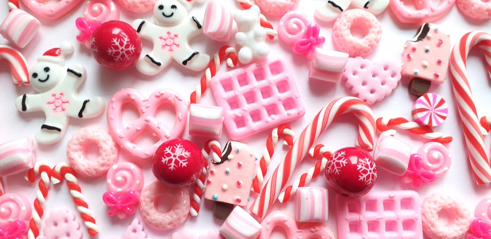 Gingerbread Christmas Candy Cane Set Decoden Kawaii Craft - Etsy