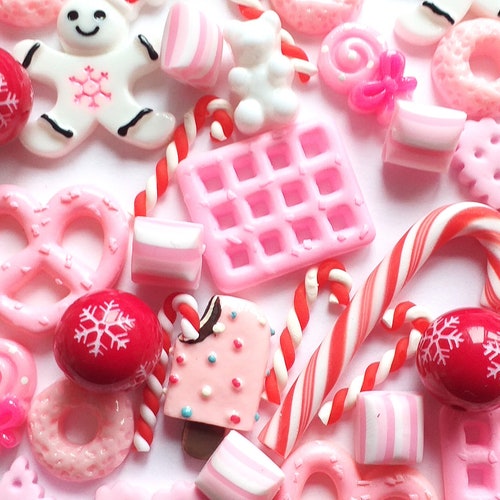 Gingerbread Christmas Candy Cane Set Decoden Kawaii Craft - Etsy
