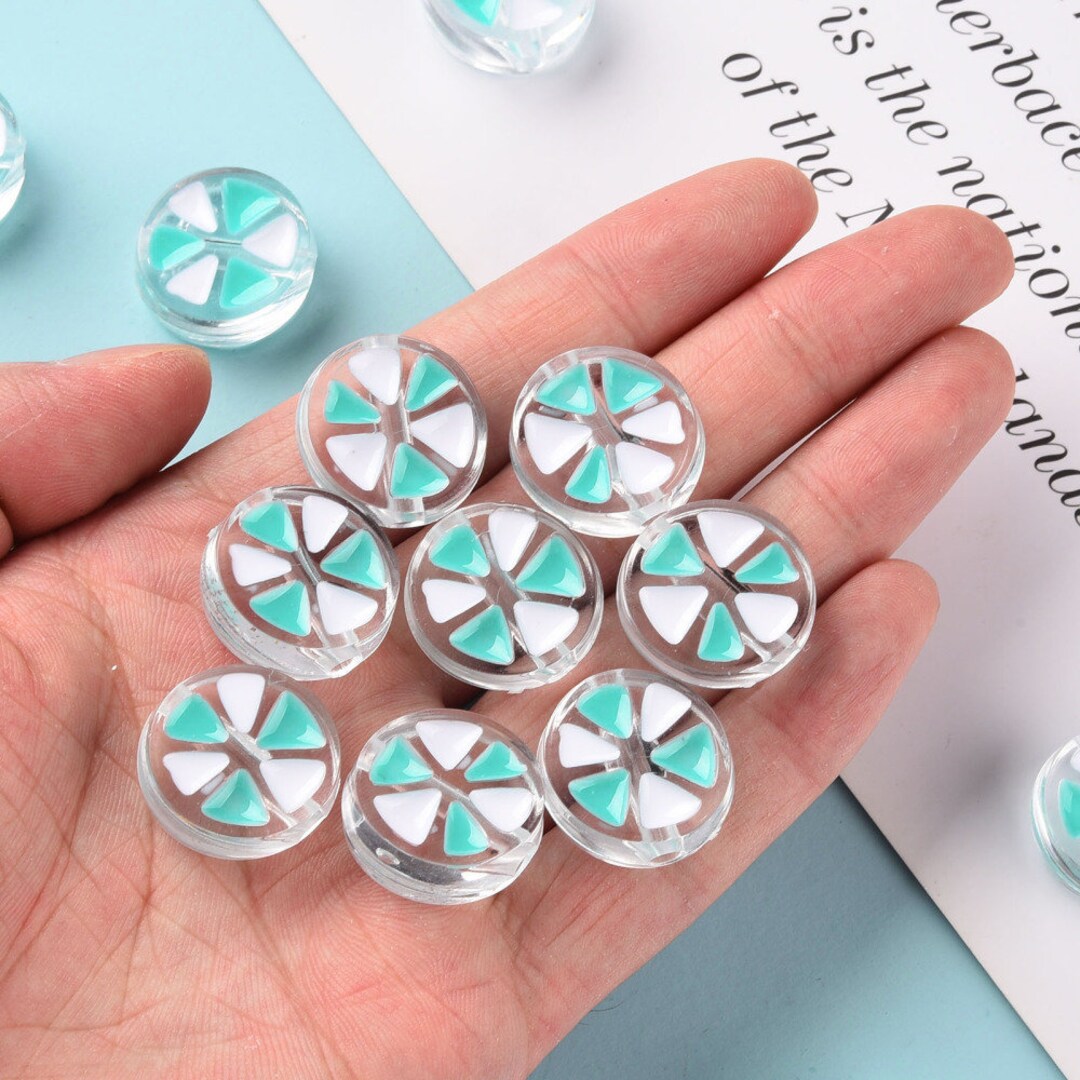 5/10/20pcs Large Peppermint LIGHT BLUE Sweet Beads , Acrylic Beads ...