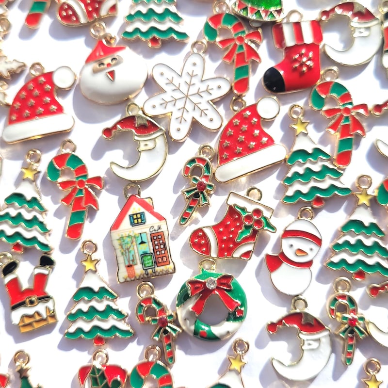 Christmas Enamel Charms - Etsy