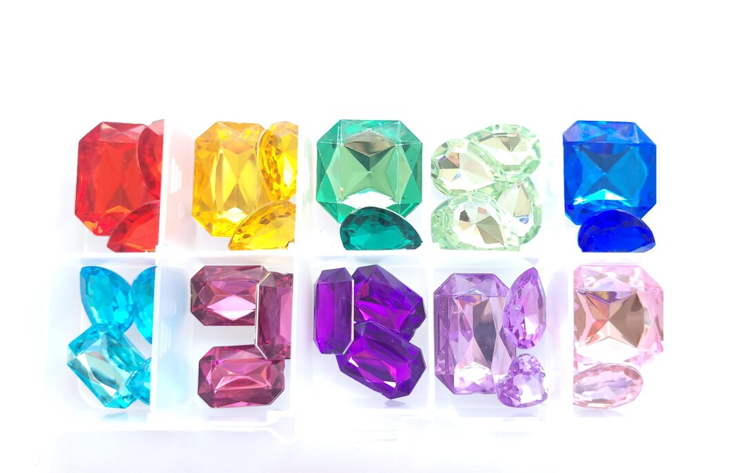 30 Pieces Rainbow Jewels, Beautiful Mix of Jewel Cabochons in Craft ...