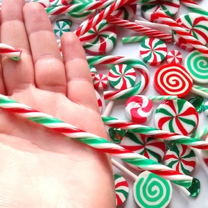 Large Christmas Candy Cane Set, Choose Amount, Decoden Kawaii Craft ...