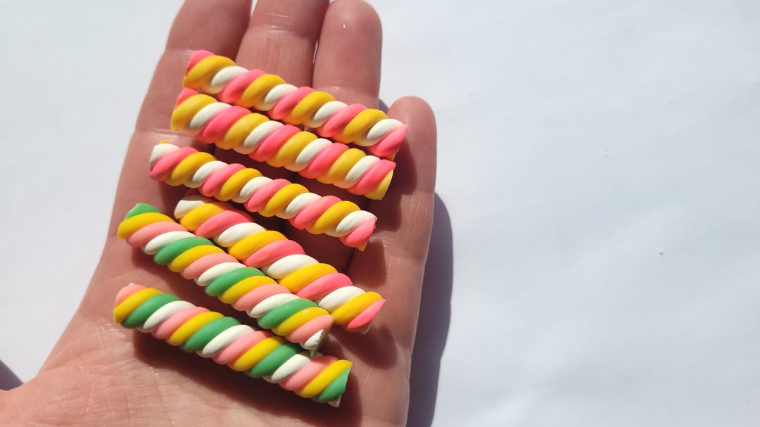 2pcs Polymer Clay Super Chunky Flump Sweet Candy Canes, Candy Stick ...