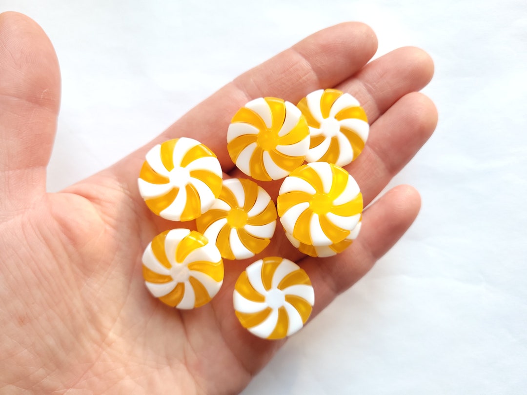 YELLOW Peppermint Candy Beads for Tree Decorations, Christmas Garlands ...