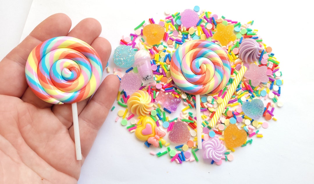 HUGE Lollipop Candy Cabochon Decoden Set , Vibrant Decoden Kawaii Craft ...