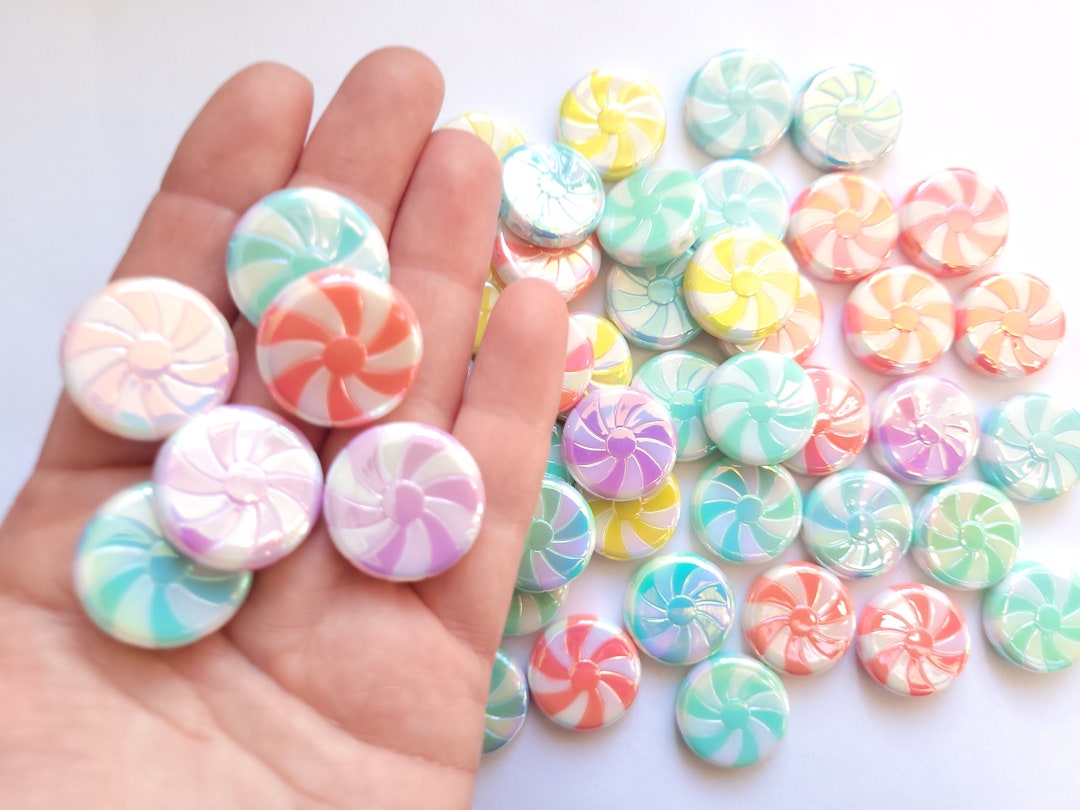 Glazed PASTEL Peppermint Candy Beads for Tree Decorations, Christmas ...