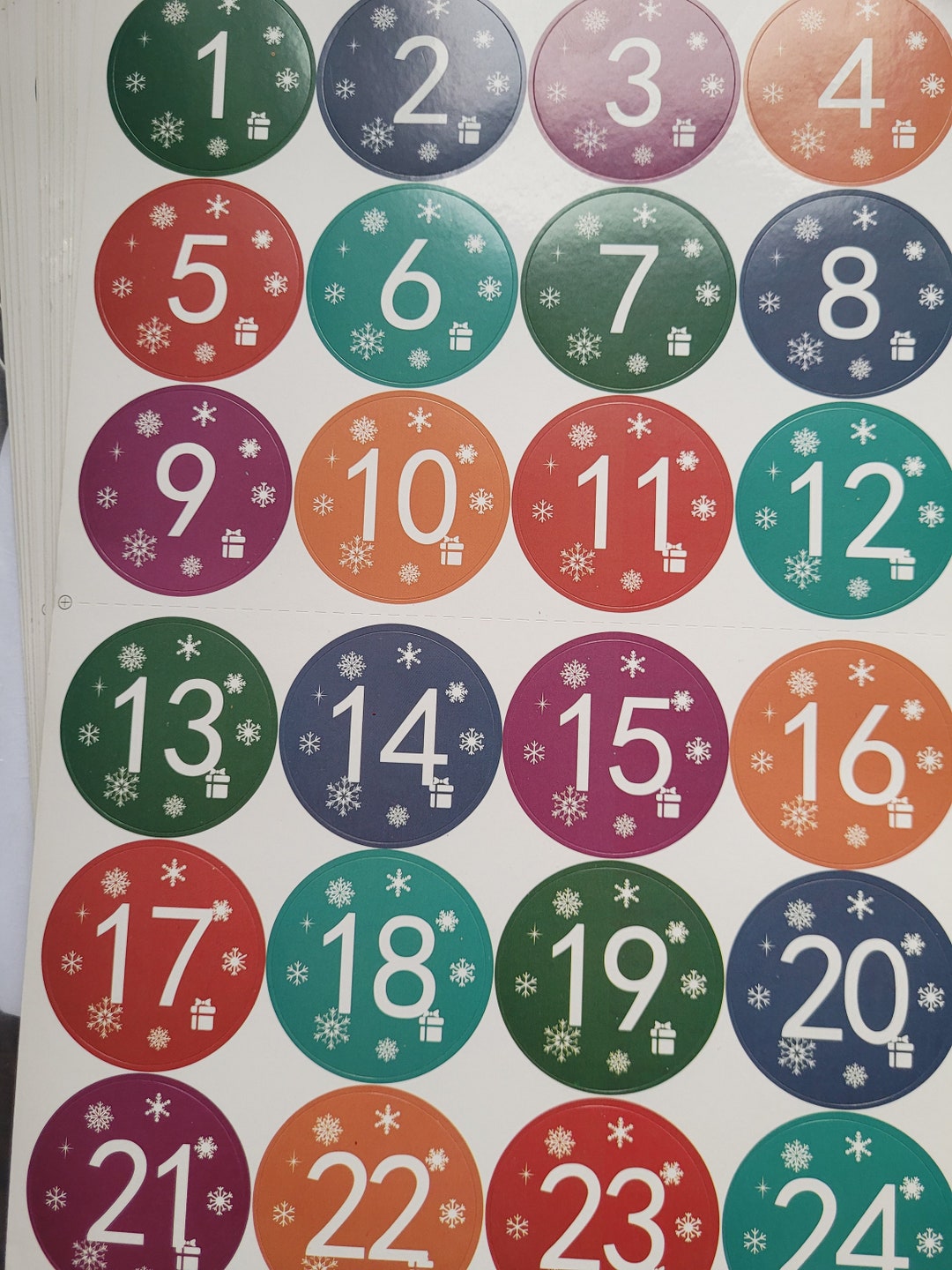 24 Days - Advent Calendar Stickers , Christmas Advent Calendar , - Etsy