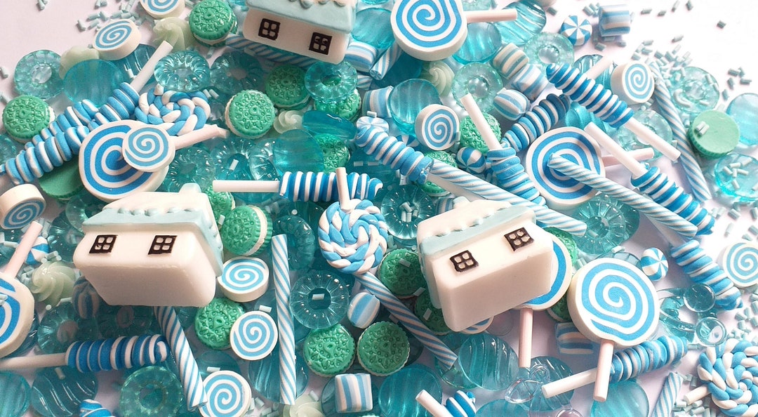 15pc/30pc/45pc Blue Sweet Candy Model Christmas House ..peppermint ...