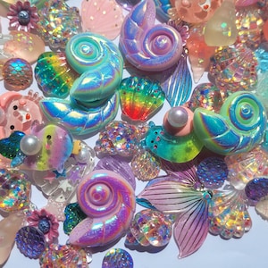 10/20/100 Pcs - SEA Mix Fantail Fish, Shells Cabochon Mix - Bulk Buy ...