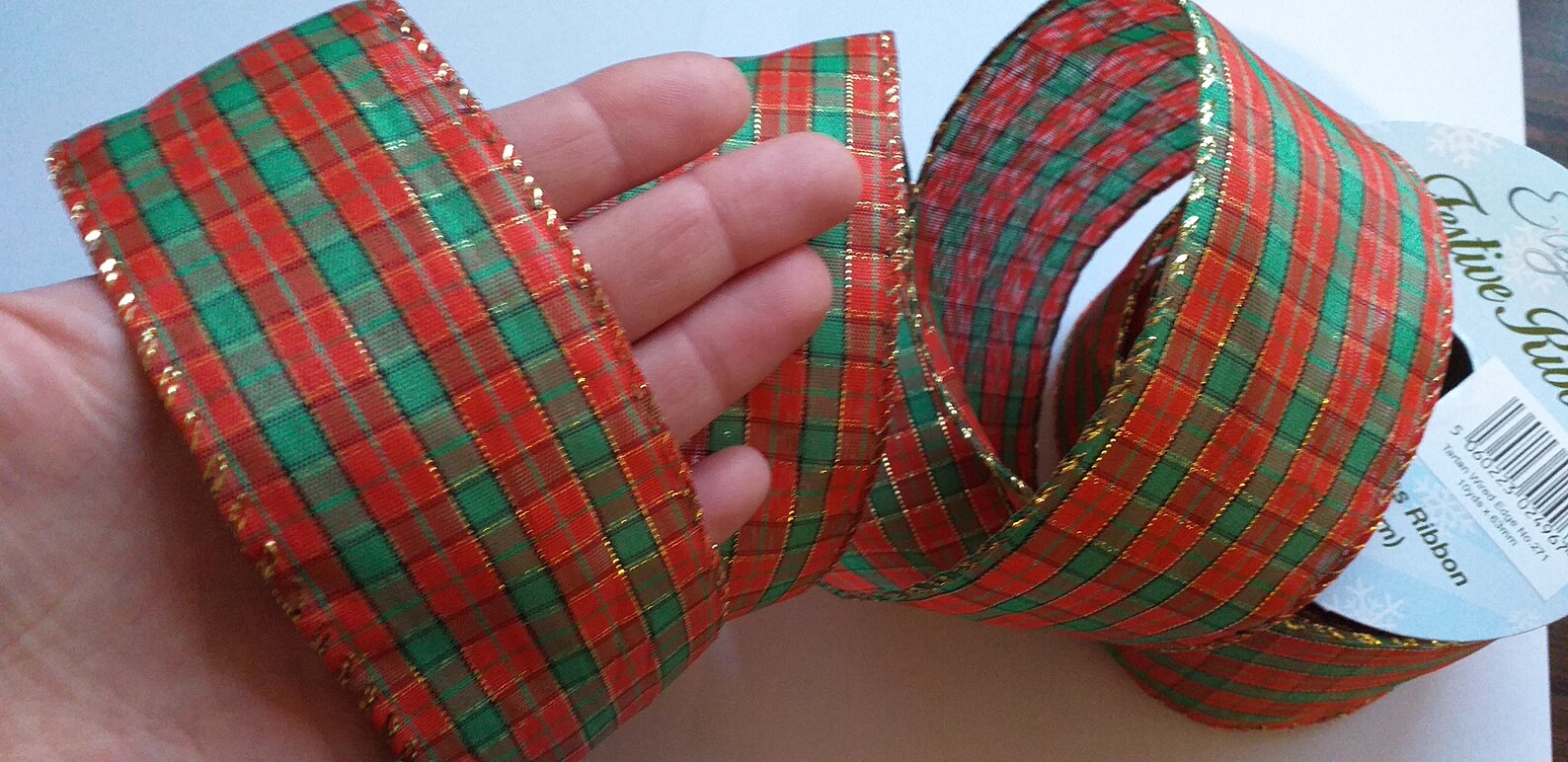Extra WIDE 63mm Wired Ribbon Tartan Pattern Wreath - Etsy UK
