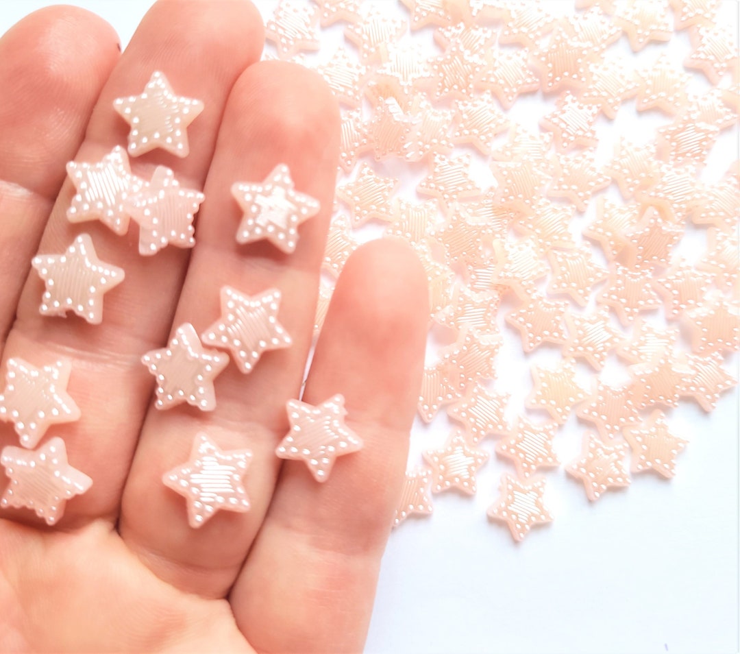 50/100 Pcs Pastel Pink Star Cabochons, 10mm Star Cabochon , Decoden ...