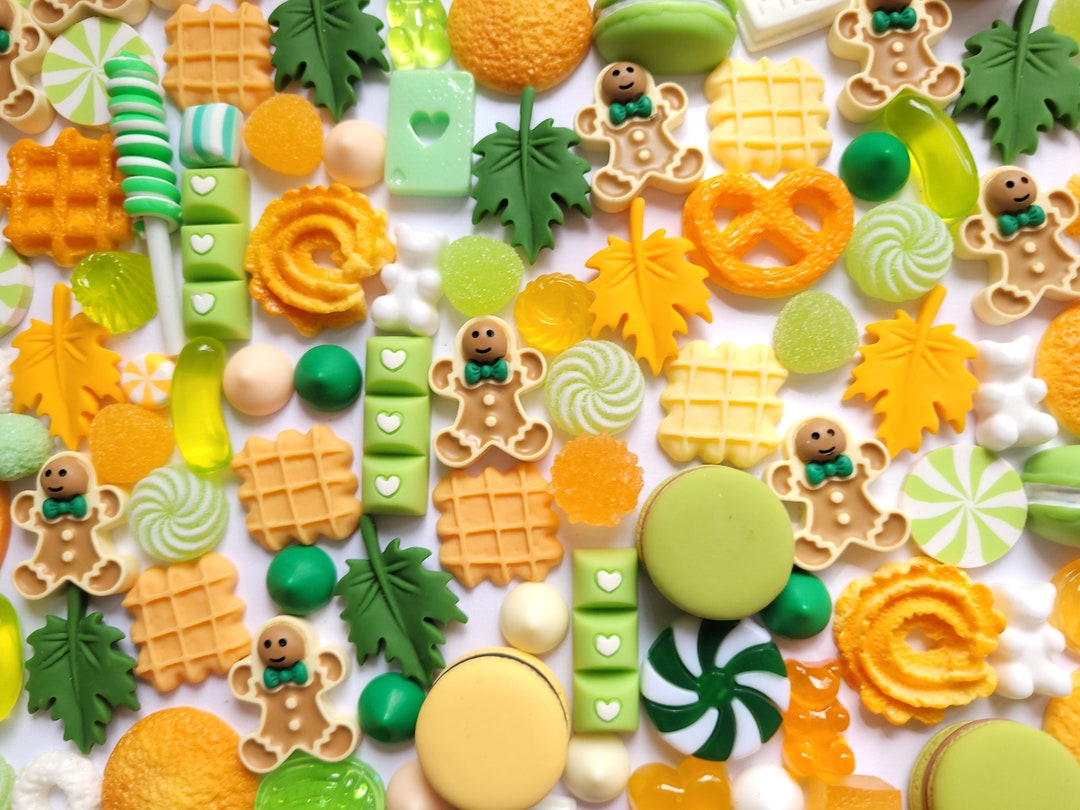 10/20/50pcs Autumn Gingerbread Biscuit Cabochon Set, Decoden Kawaii ...