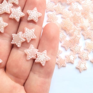 50/100 Pcs Pastel Pink Star Cabochons, 10mm Star Cabochon , Decoden ...