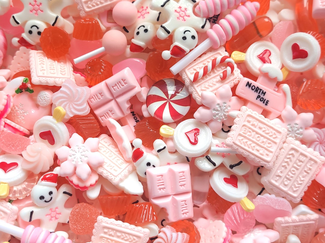 Gingerbread Christmas Candy Cane Set, Decoden Kawaii Craft Supplies ...